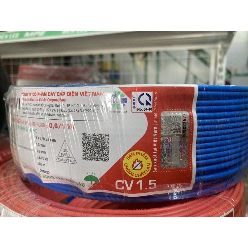 BÁN LẺ 50M - Cadivi dây điện Cadivi 1.5 đơn 7 sợi cv1.5 cuộn GIAO MÀU NGẪU NHIÊN | Shopee Việt Nam