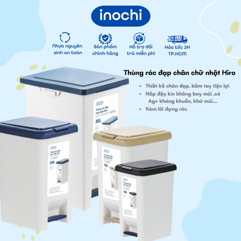 Thùng Rác Đạp Chân Inochi Có Lõi Sọt Rác Chữ Nhật Nhựa Nắp Đậy INOCHI ...