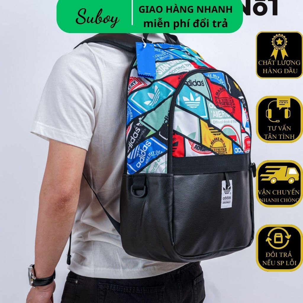 Balo thể thao Adidas họa tiết chính hãng chống thấm nước , Cặp laptop ...