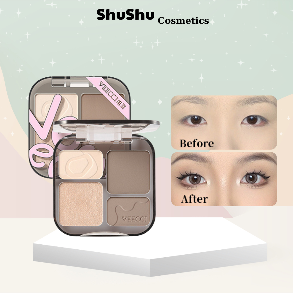 Bảng Phấn Tạo Khối VEECCI Hightlight Bắt Sáng Tự Nhiên Tích Hợp Má Hồng ...