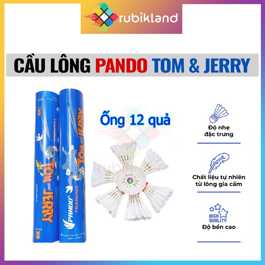 [Pando] Ống Cầu Lông Pando Tom Jerry Tom Xanh Tom Đỏ 12 Trái Quả Cầu ...
