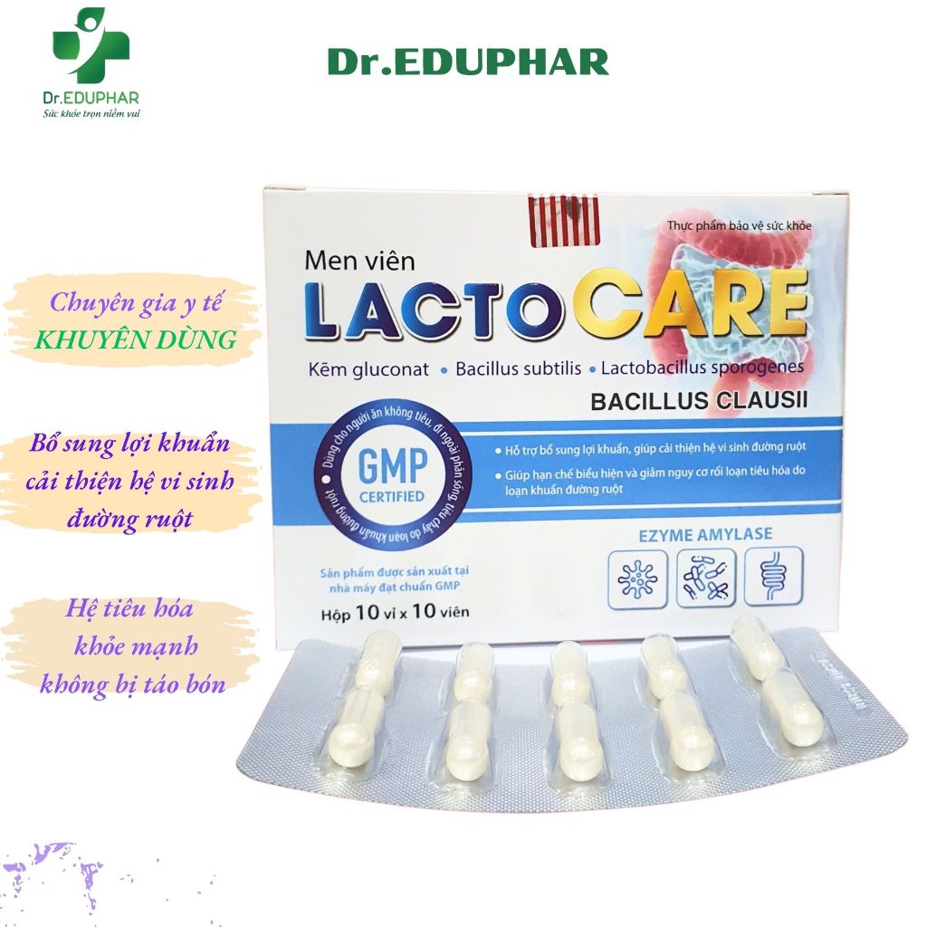 Men tiêu hóa LACTOCARE - Hộp 100 viên hỗ trợ giảm triệu chứng rối loạn ...