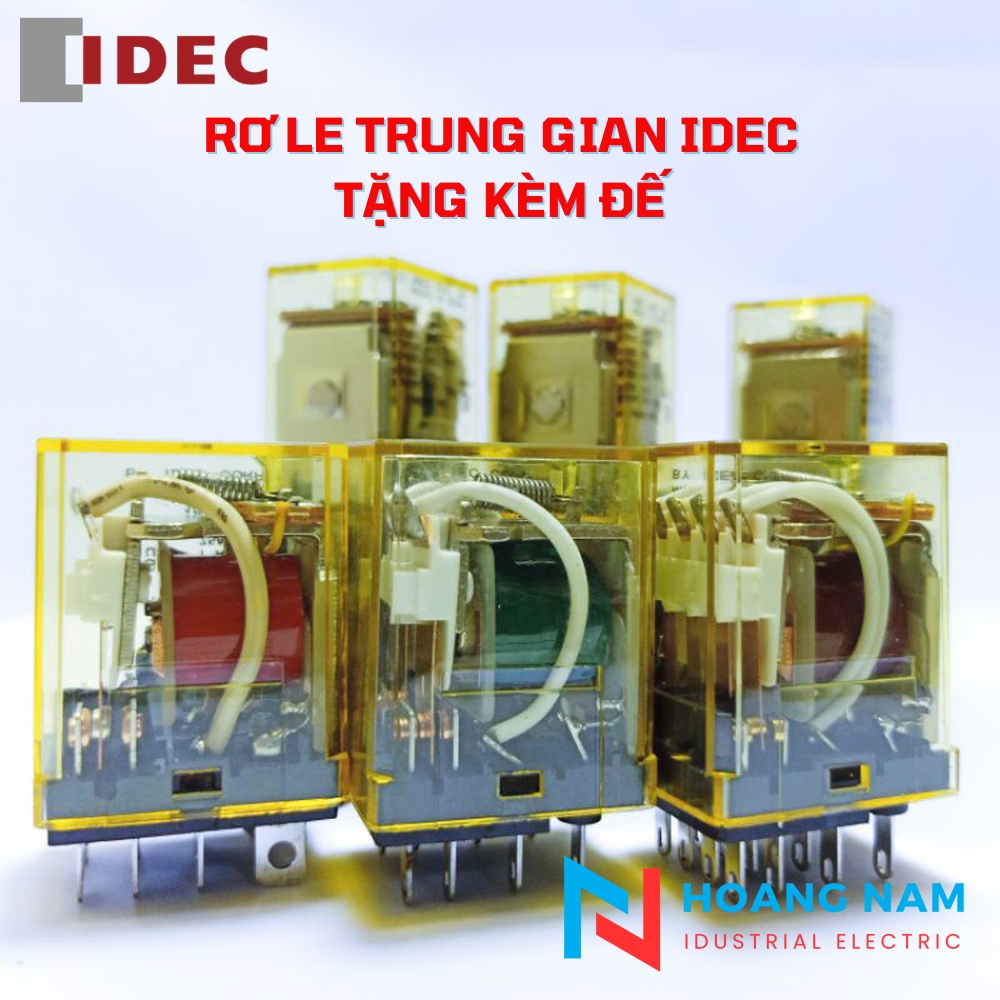 Rơ Le Trung Gian 8 chân và 14 chân IDEC (Tặng Kèm Đế) Điện Áp 24VDC - 220VAC | Shopee Việt Nam