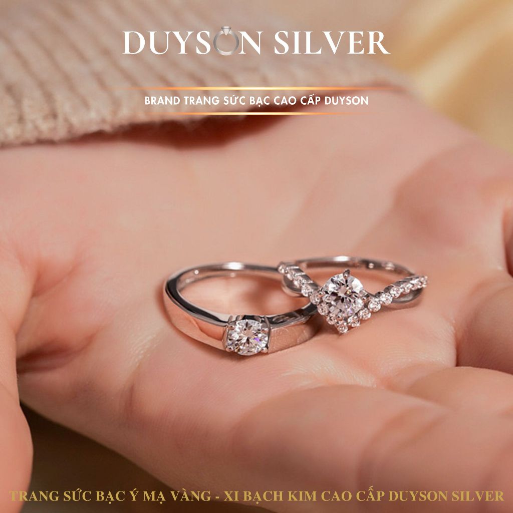 Nhẫn đôi bạc Ý 925 mạ vàng 18K cao cấp DUYSON SILVER, Nhẫn đôi bạc ...