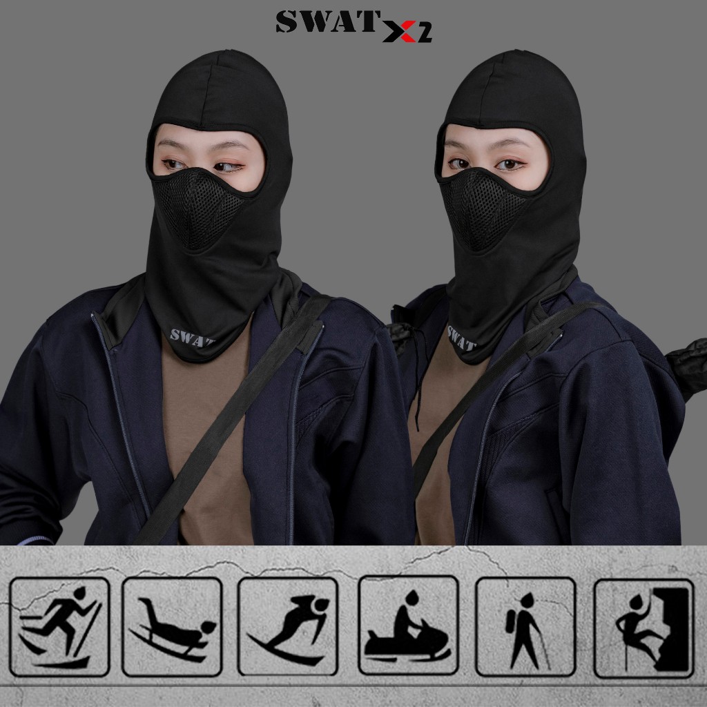 Khăn trùm ninja SWAT X2 3 lớp cao cấp - Có lưới kháng bụi | Shopee Việt Nam