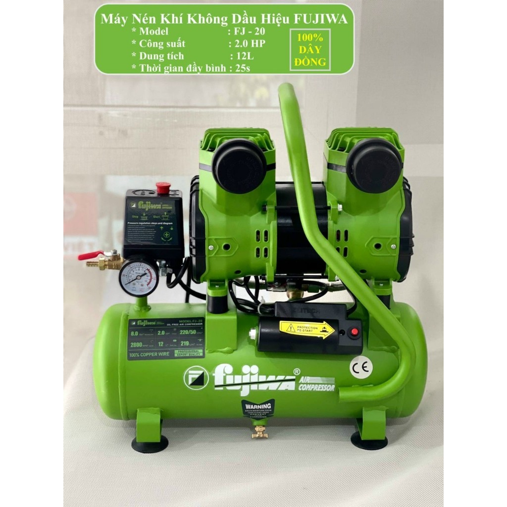 MÁY NÉN KHÍ KHÔNG DẦU HIỆU FUJIWA 12/30/60 LÍT | Shopee Việt Nam