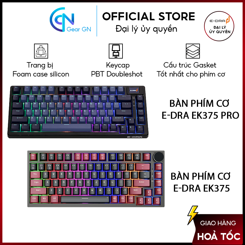 Bàn phím cơ E-DRA EK375 / EK375 PRO - Hàng chính hãng - Bảo Hành 12 ...