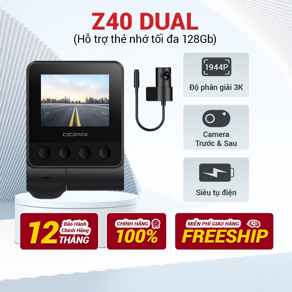 Camera Hành Trình Ô Tô DDPai Z40 DUAL Trước Sau Độ Phân Giải 1944P Màn ...