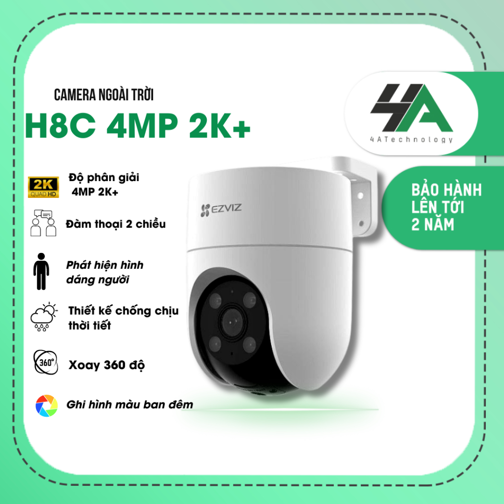 Camera wifi Ezviz ngoài trời H9C H8C 2MP 3MP 4MP 2K+ màu ban đêm, quay ...