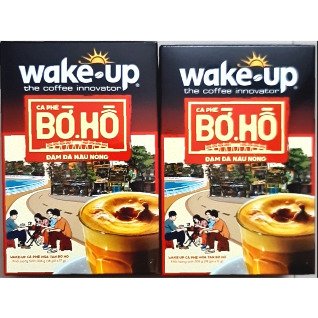 Cà phê Wake Up Cà Phê Hòa Tan Bờ Hồ/ Wake Up Đen đá - Hộp 18 Gói X 17G ...