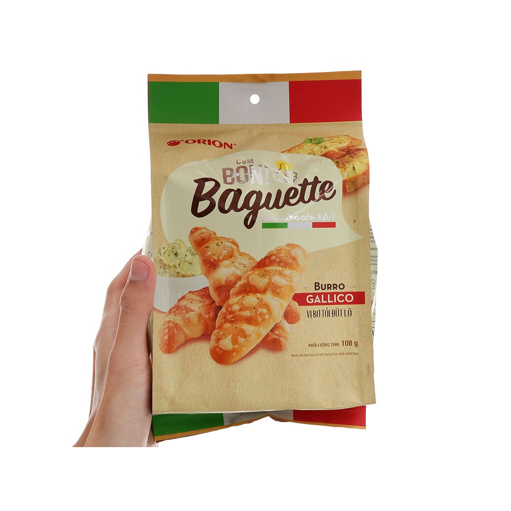 [QUẬN 3]Bánh mì nướng giòn đút lò vị bơ tỏi C'est Bon Orion gói 108g (3 gói x 36g) BÁNH MÌ BƠ ...
