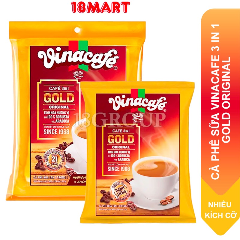 VINACAFE Cà phê sữa 3in1 Gold Original VinaCafe bịch 24gói x 20g / 40gói x 20g | Shopee Việt Nam