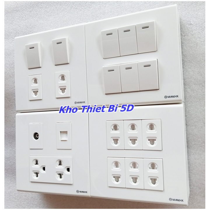 Bộ Ổ cắm - Công tắc - Hạt Ổ TV, Mạng lan SINO - S18CC - Loại mặt vuông ...