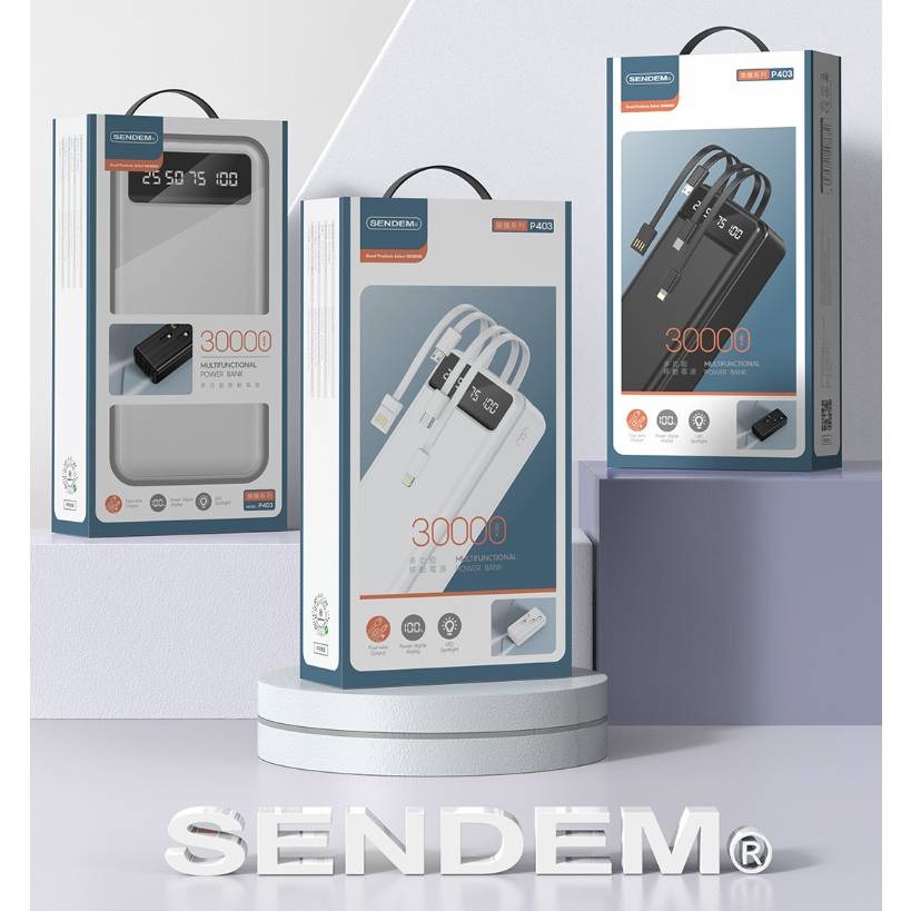 Sạc dự phòng SENDEM P403 dung lượng cao 30000mah, P402 20000mAh, P401 ...