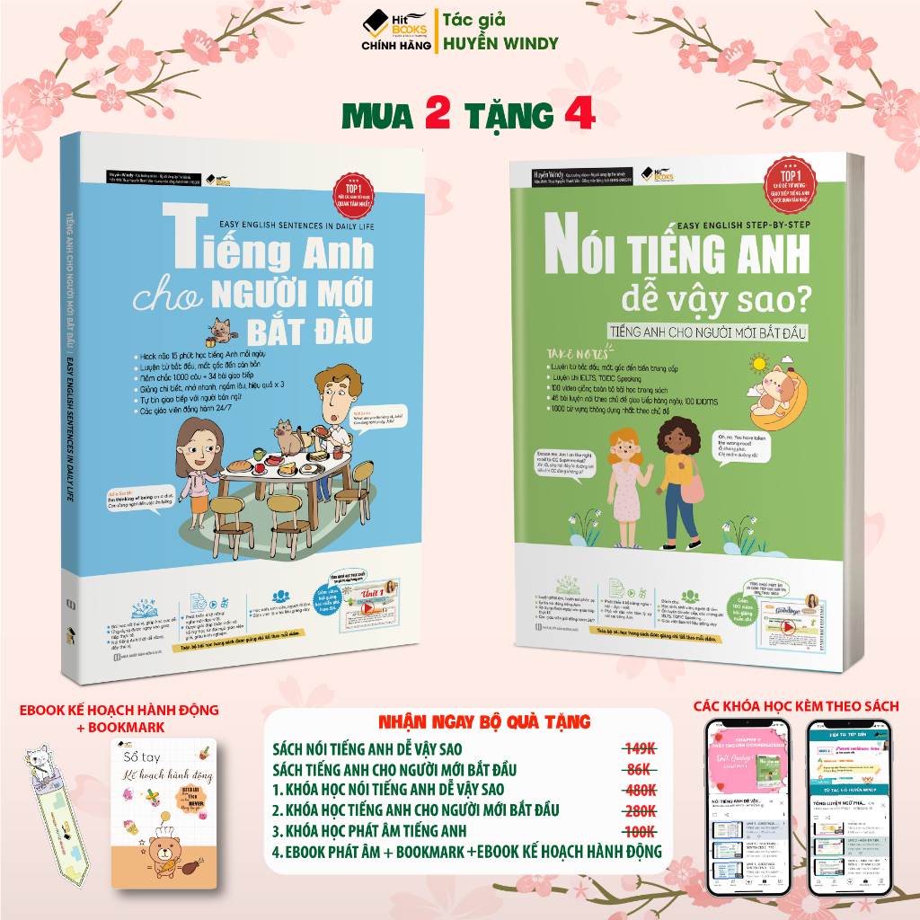 COMBO 2 Sách Nói Tiếng Anh Dễ Vậy Sao & TA Dành Cho Người Mời Bắt Đầu - Tặng khóa học HITBOOKS ...