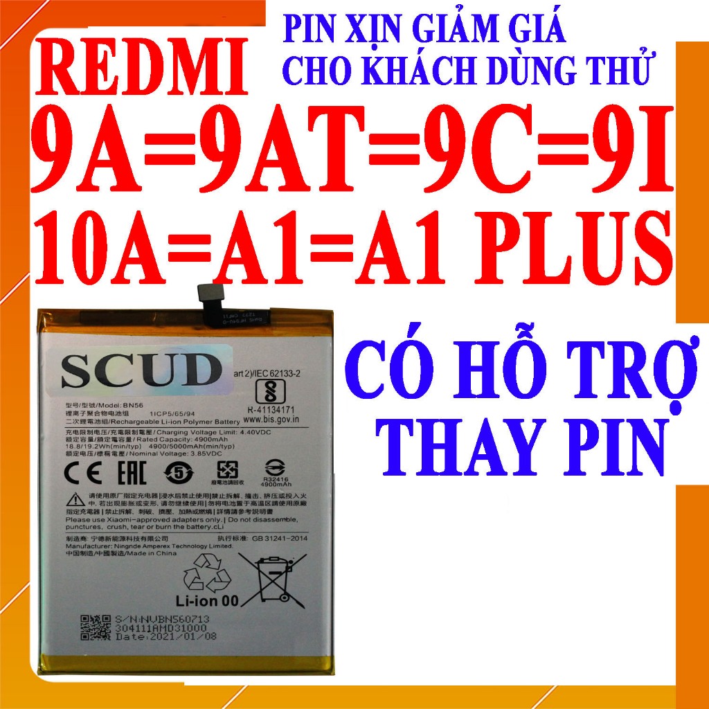 Pin Scud cho Xiaomi Redmi 9A/Redmi 9C/Redmi 9i/Redmi 9AT/Redmi 10A ...