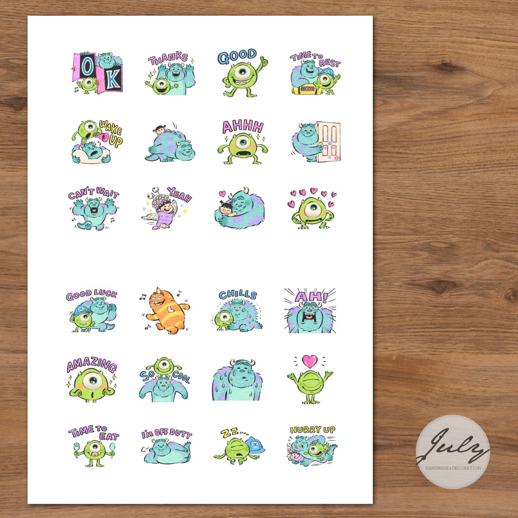 BỘ STICKERS KHỔ A4 - Monsters, Inc (Mã SP: 0716) | Shopee Việt Nam