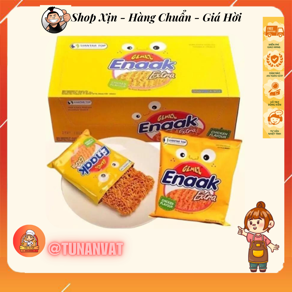 Mì Enaak Indonesia Hộp 24 Gói x 30g, Mì ăn Liền, Mì Trẻ Em, Mì Tôm Trẻ ...