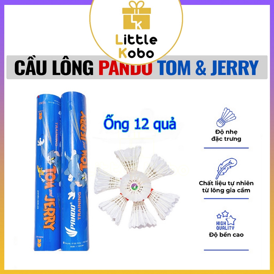 [Pando] Ống Cầu Lông Pando Tom Jerry Tom Xanh Tom Đỏ 12 Trái Quả Cầu Lông Dùng Tập Luyện Thi Đấu ...
