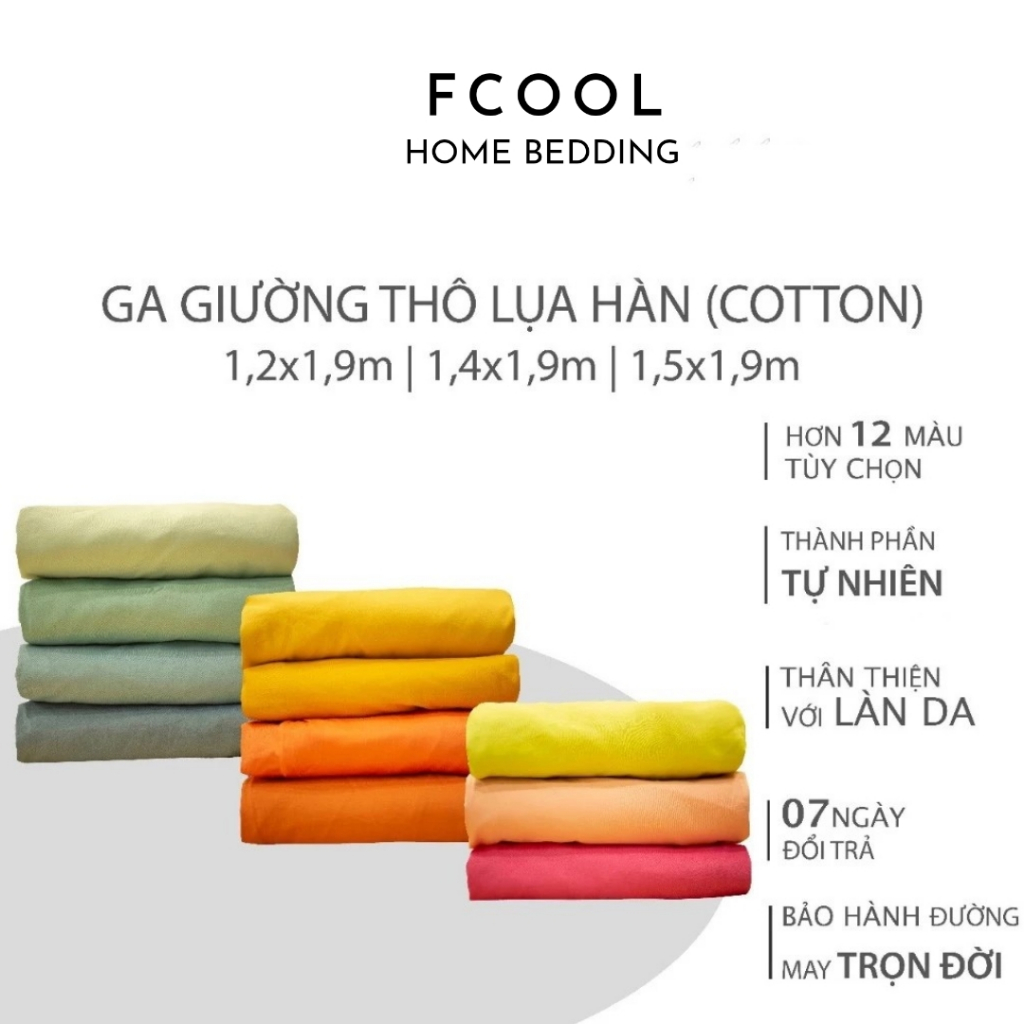 Ga giường lẻ size 1m2, 1m4, 1m5x1m9 Cotton Hàn 100% CAO CẤP, drap ...