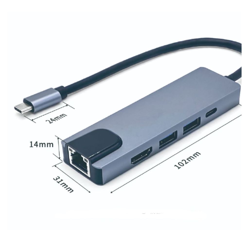 Hub type c, hub usb, hub chia type c to LAN, HDMI, VGA,USB3.0, Green ...