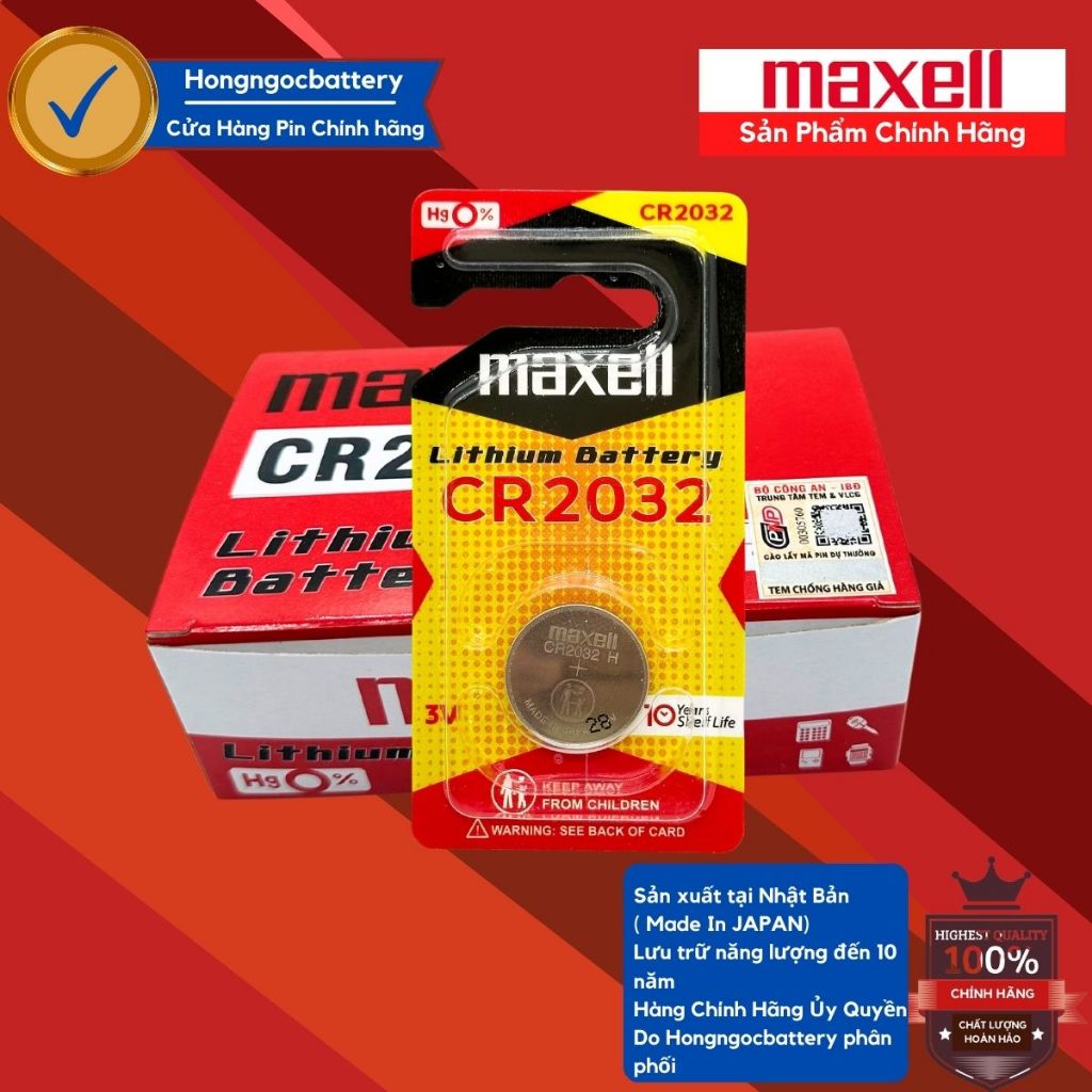 Pin CR2032 Lithium 3V Maxell cao cấp Made In Japan - Hàng chính hãng ...
