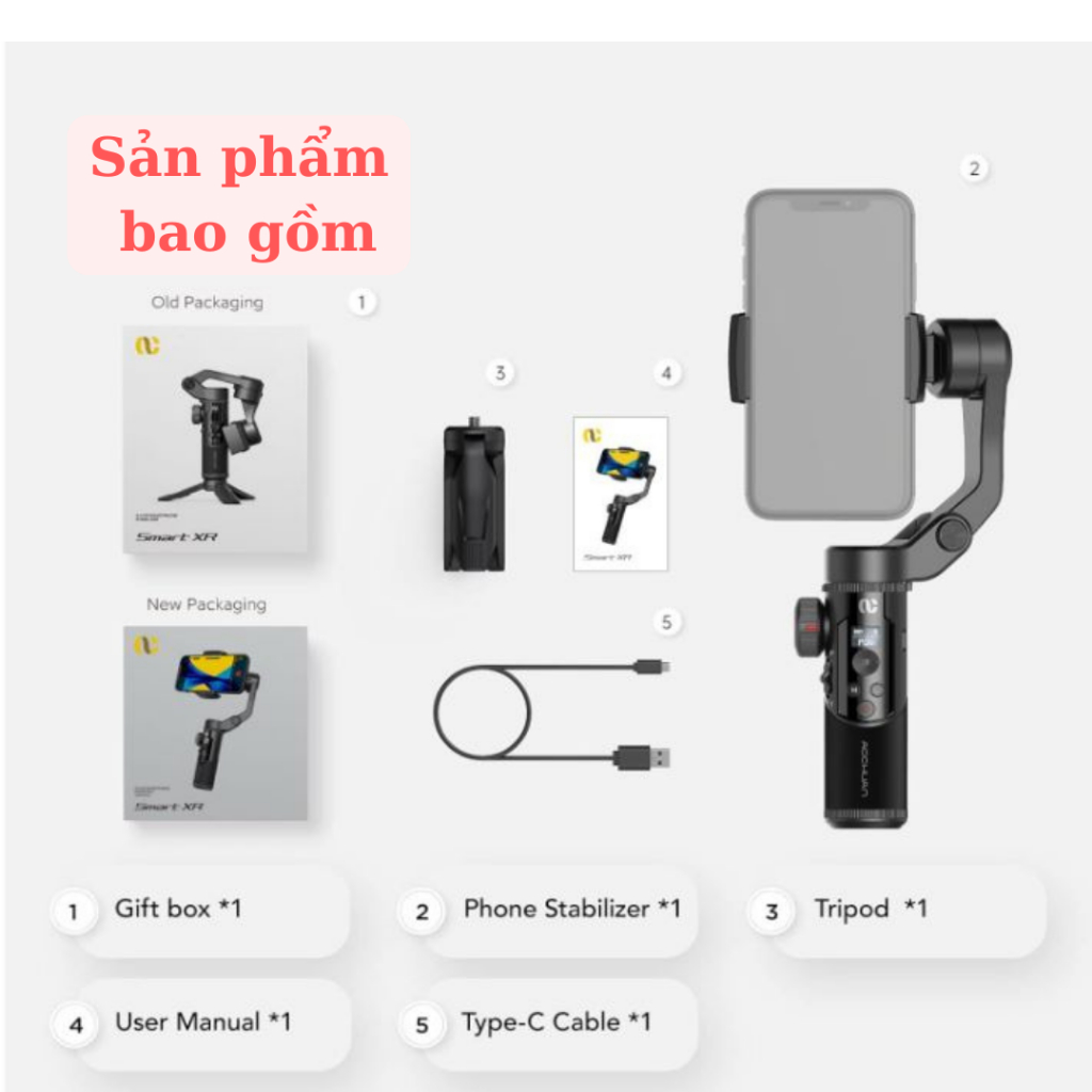 [BH 12 tháng] Gymbal điện thoại Smart XR, Gimbal quay phim chống rung ...