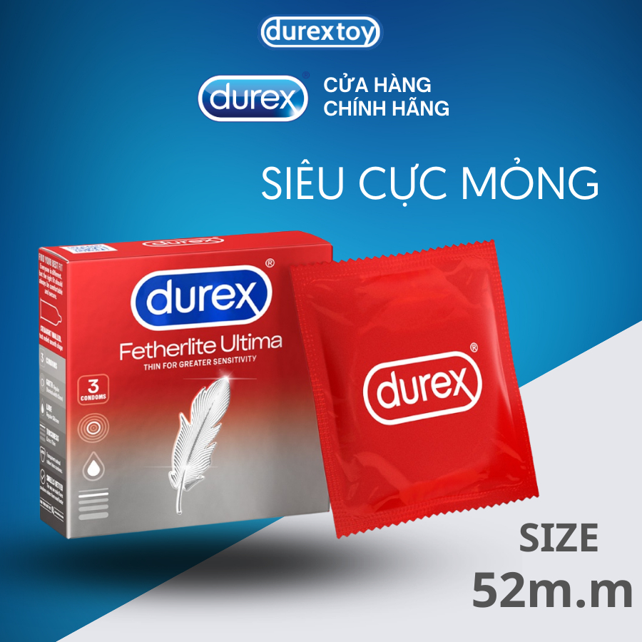 Bao cao su Durex Fetherlite Ultima siêu mỏng chân thật nhiều gel chính hãng - Durextoy | Shopee ...