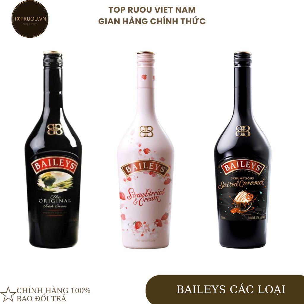 [Chính hãng Top Rượu] Rượu Mùi Baileys Strawberries Cream - Original - Salted Caramel 700ml ...