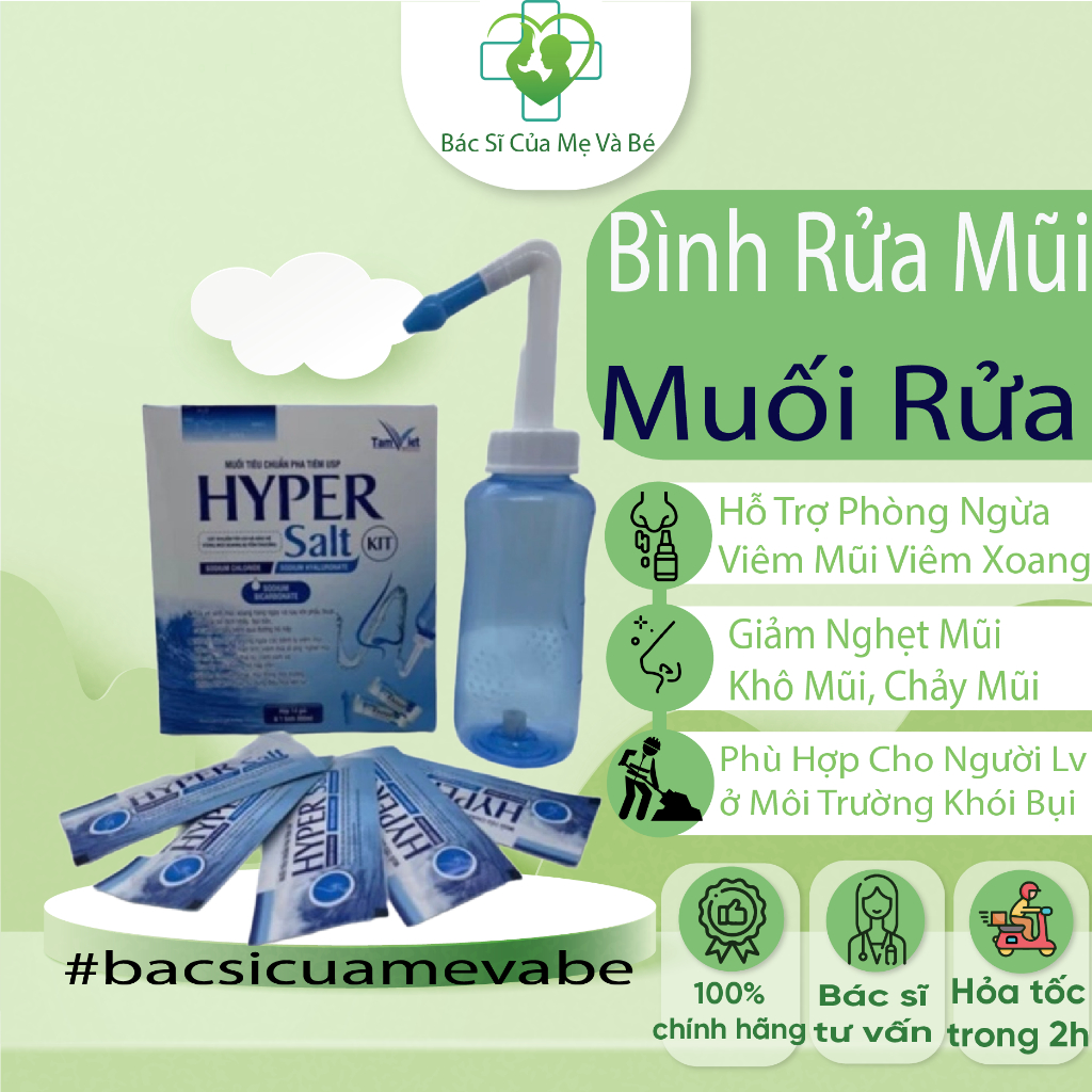 Bình Rửa Mũi 300Ml kèm muối rửa HYPER SALT Hàng Việt Nam Chất Lượng Cao ...