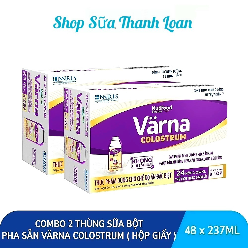 [HSD T12-2025] COMBO 2 Thùng 48 Hộp Sữa Bột Pha Sẵn Varna Colostrum 237ml - Tăng Đề Kháng Nhanh ...