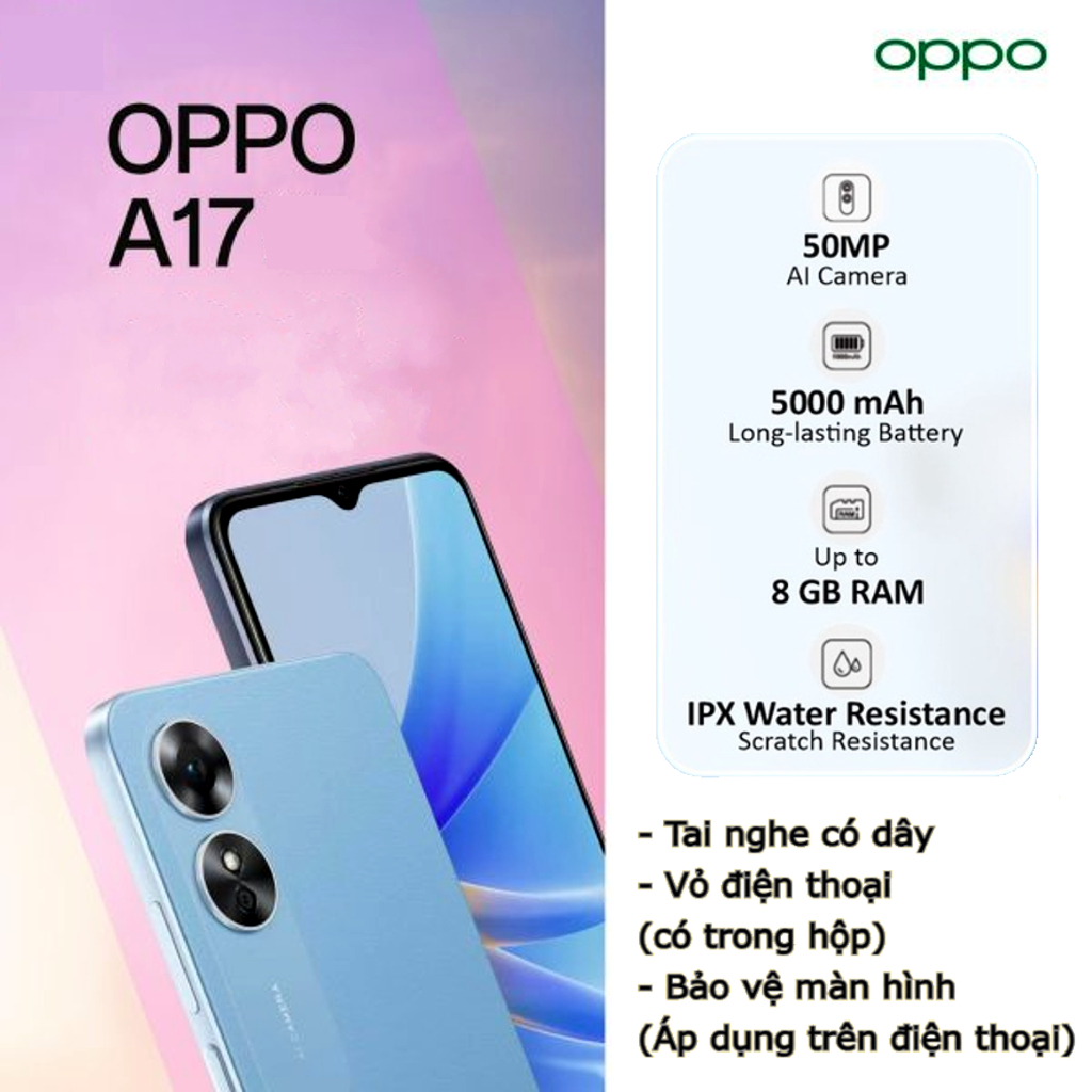 Điện Thoại Oppo A17 8GB/128GB Pin 5000mAh, Zin Đẹp (Bảo hành 24 tháng ...