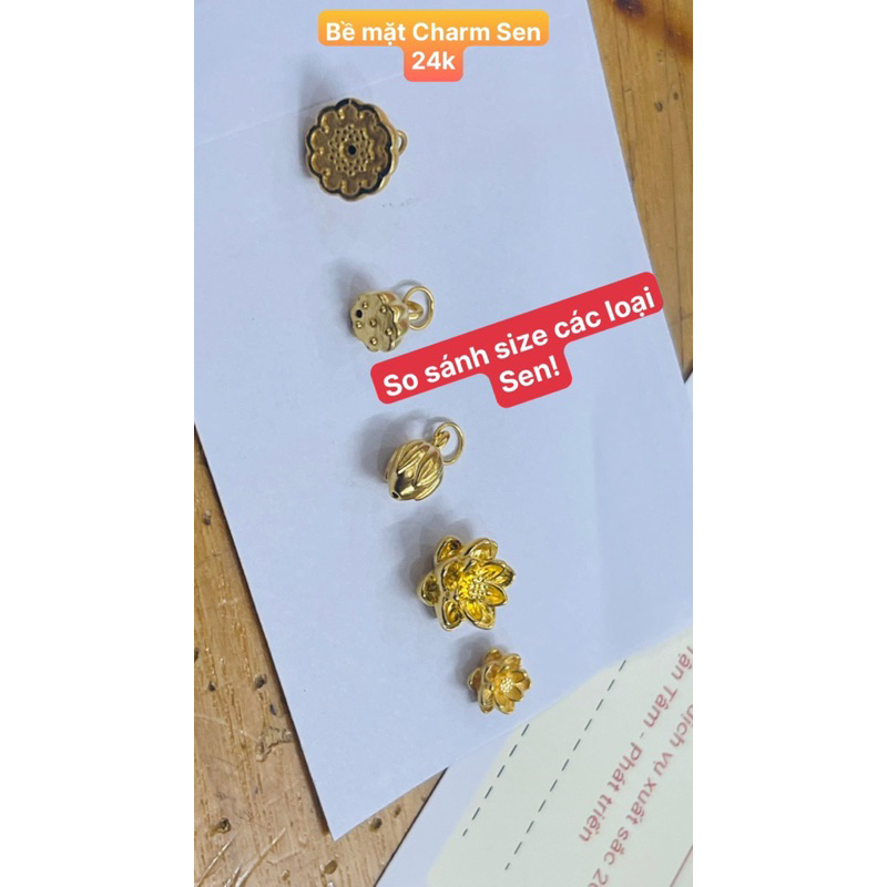 3 Mẫu Charm sen nhỡ - Sen mini mix - Sen treo size 8-10-12 ly v.àng ...