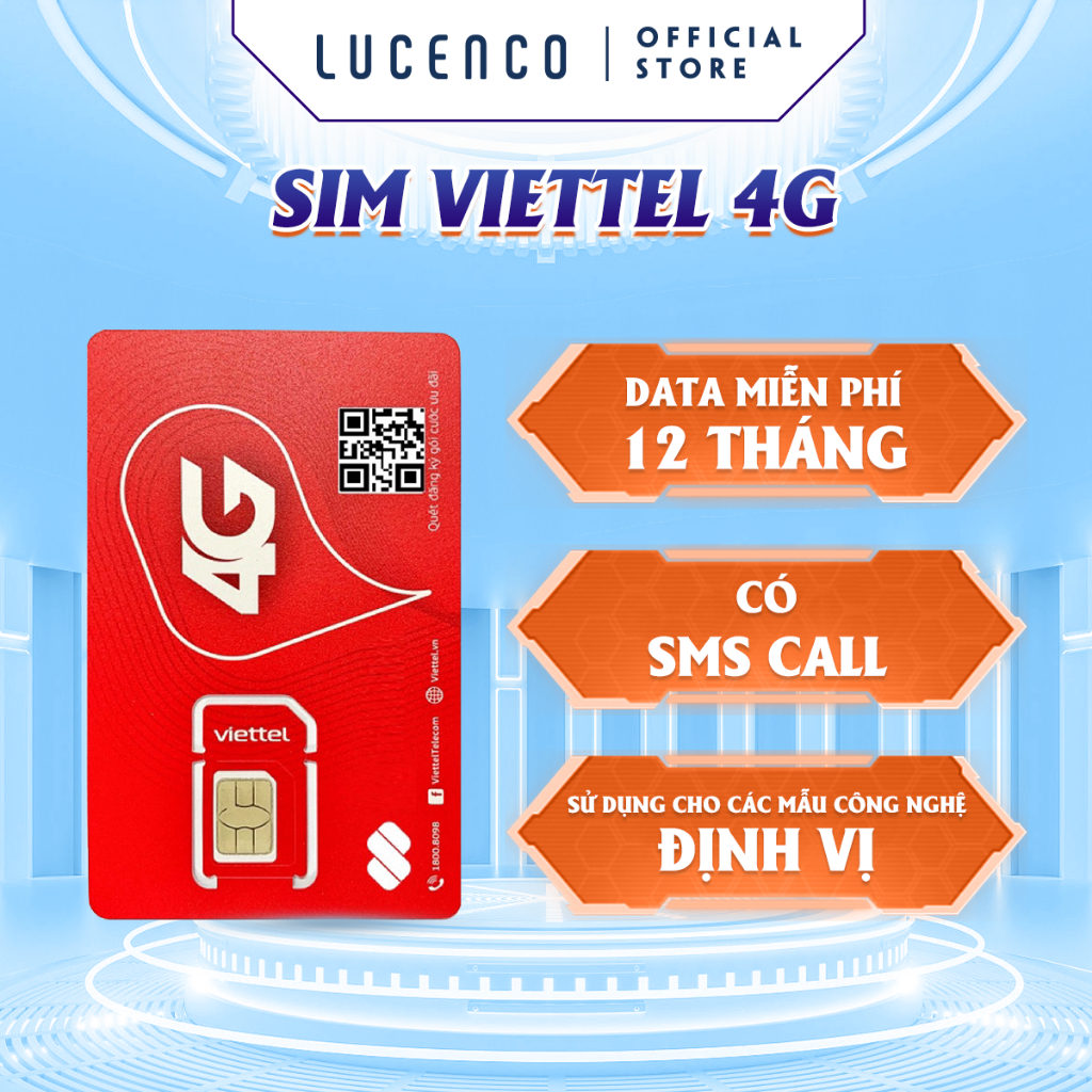 Sim 4G Viettel sim sử dụng định vị xe máy ô tô đồng hồ trẻ em miễn phí 12 Tháng LUCENCO | Shopee ...