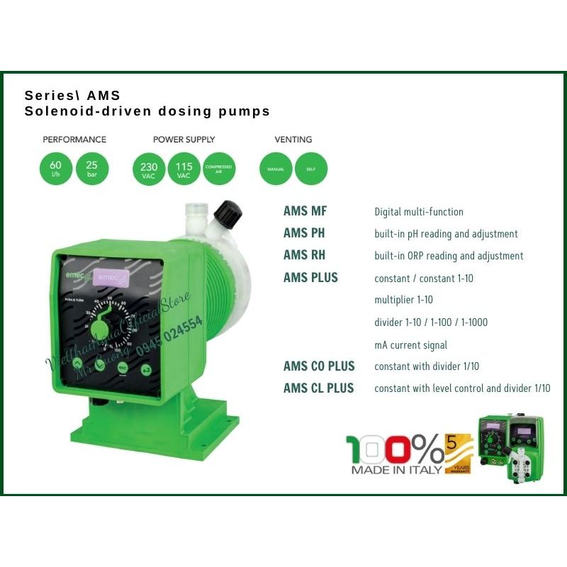 Bơm AMS MF 0340 FP 230VAC, bơm định lượng emec kỹ thuật số công suất 40 l/h 3 bar - Vietthaiaqua ...