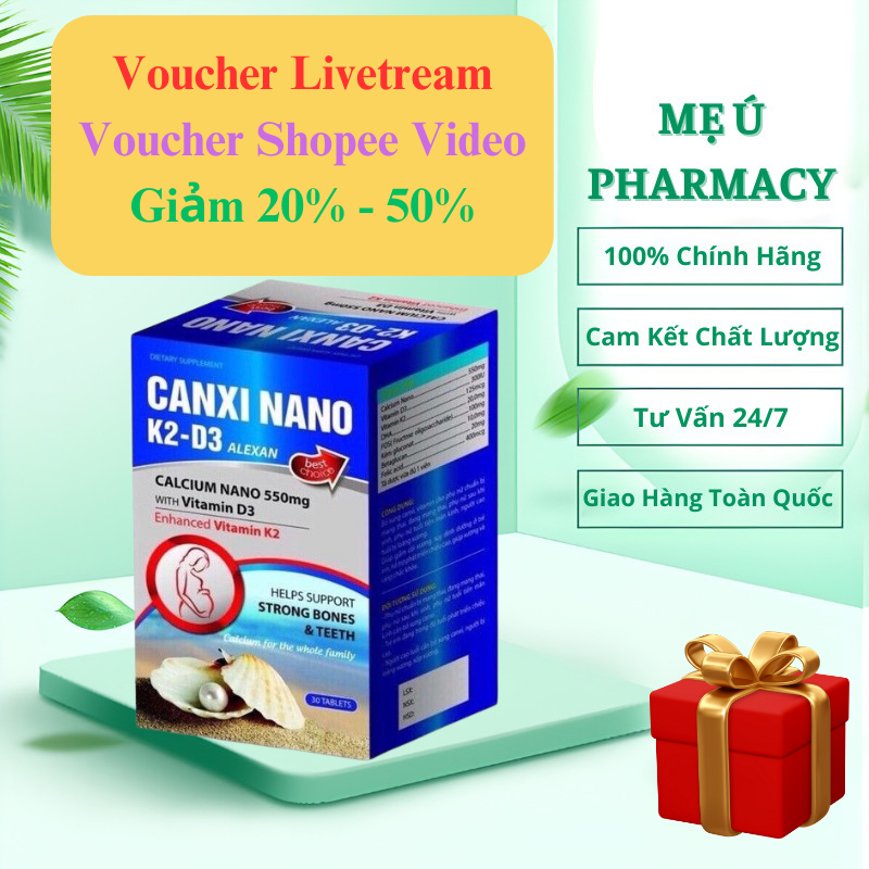 Viên Uống Canxi Nano K2 D3 ALEXAN - Bổ Sung Canxi Nano Và AquaminF Chắc Khỏe Xương Và Phát Triển ...