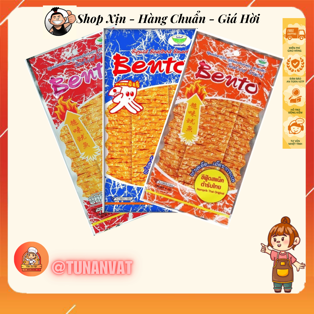 Mực Bento Gói 6g Snack Mực Bento Thái Lan Đủ 3 Vị ,1 dây 13 gói ...