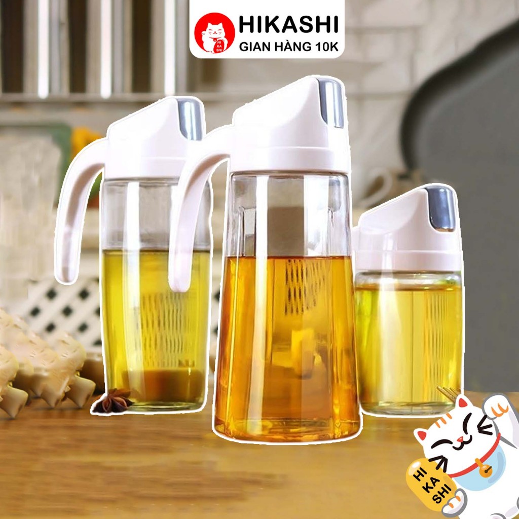 Chai Đựng Dầu Ăn Cao Cấp (Tặng Kèm Nhãn Dán) HIKASHI Đựng Gia Vị Dung ...