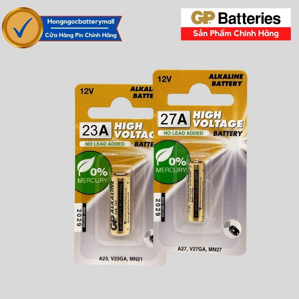 Vỉ 1 Viên Pin A23 GP , A27 GP Alkaline 12V - Hàng chính hãng | Shopee Việt Nam