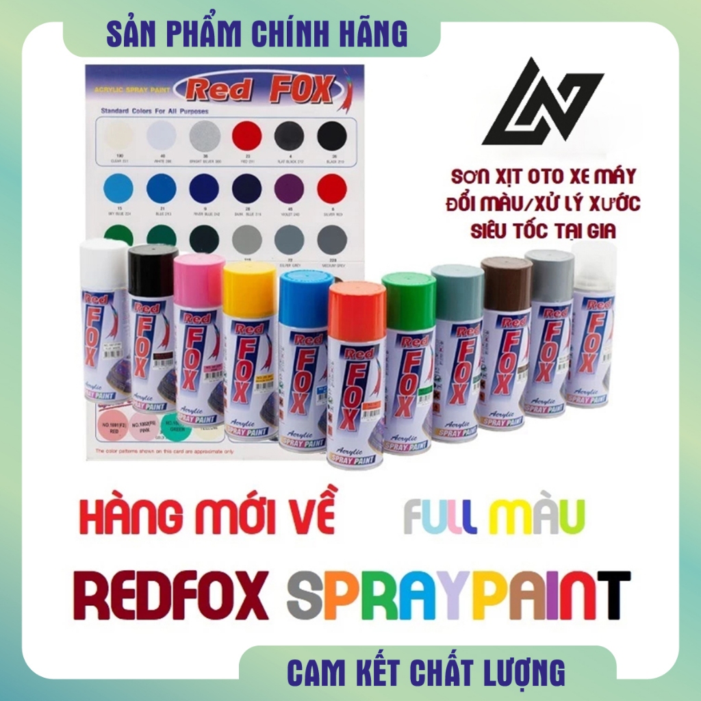 Sơn xịt RedFox SprayPaint 400ml hàng nhập Thái - Sơn đổi màu, che vết ...