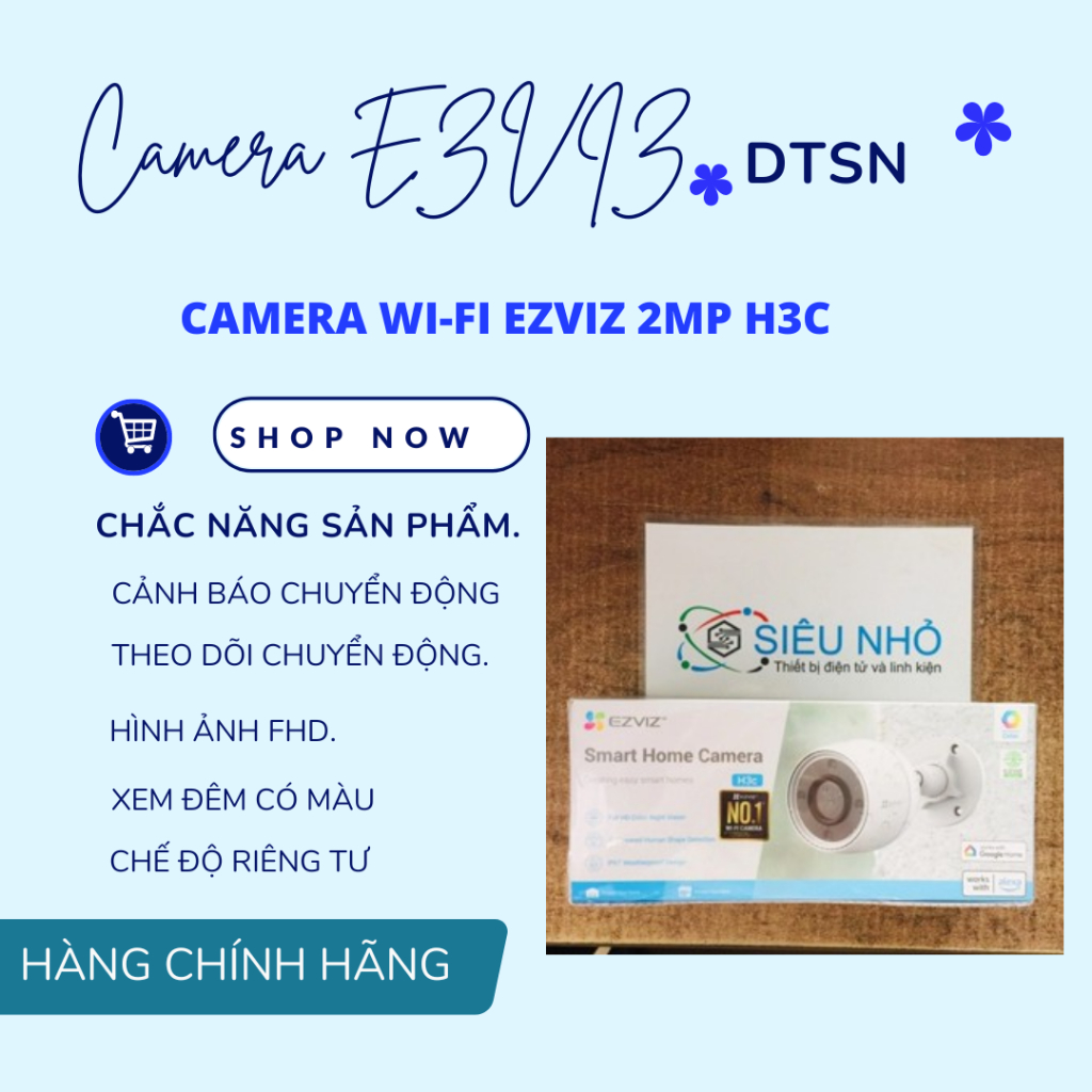 [BH 24 Tháng Chính Hãng] Camera Wi-Fi Ezviz 2MP H3C 1080P Color [Bản ...