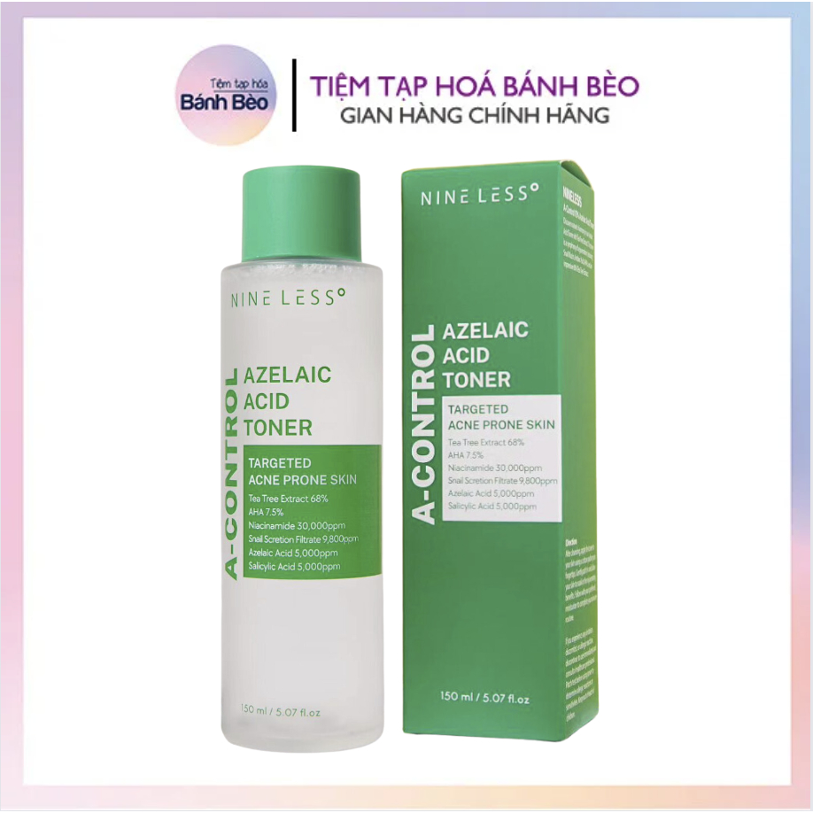 Toner làm sáng tẩy da chết giảm viêm NINELESS A-control Azelaic Acid ...