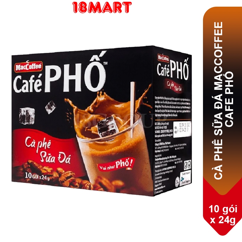 Cà phê sữa đá MacCoffee Café Phố 240g (10gói x 24g) | Shopee Việt Nam