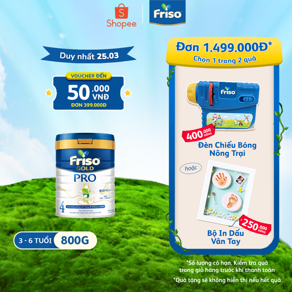 [Nhập khẩu Hà Lan] Sữa Bột Friso Gold Pro 4 800g (Cho Trẻ Từ 3-6 tuổi ...