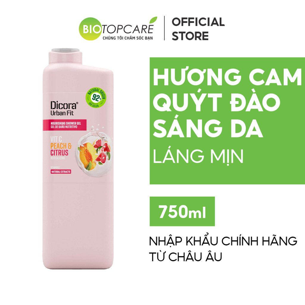 Sữa tắm Vitamin C Cam quýt & Đào Dicora Urban Fit 750ml | Shopee Việt Nam
