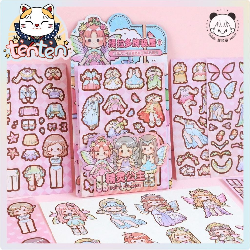 Sticker thay đồ búp bê nhiều chi tiết hình dán dễ thương tranh tương ...