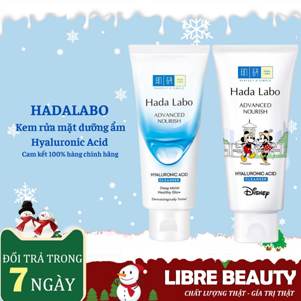 Kem rửa mặt dưỡng ẩm tối ưu Hada Labo Advanced Nourish Hyaluronic Acid Cleanser 80g (Trắng ...