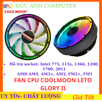 Quạt Tản Nhiệt CPU, Tản nhiệt khí CPU COOLMOON Leto II Auto RGB Đa năng ...