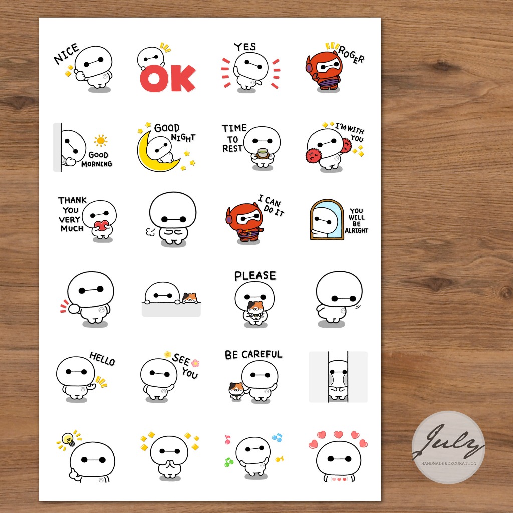 BỘ STICKERS KHỔ A4 - Big hero 6 (Mã SP: 0745) | Shopee Việt Nam