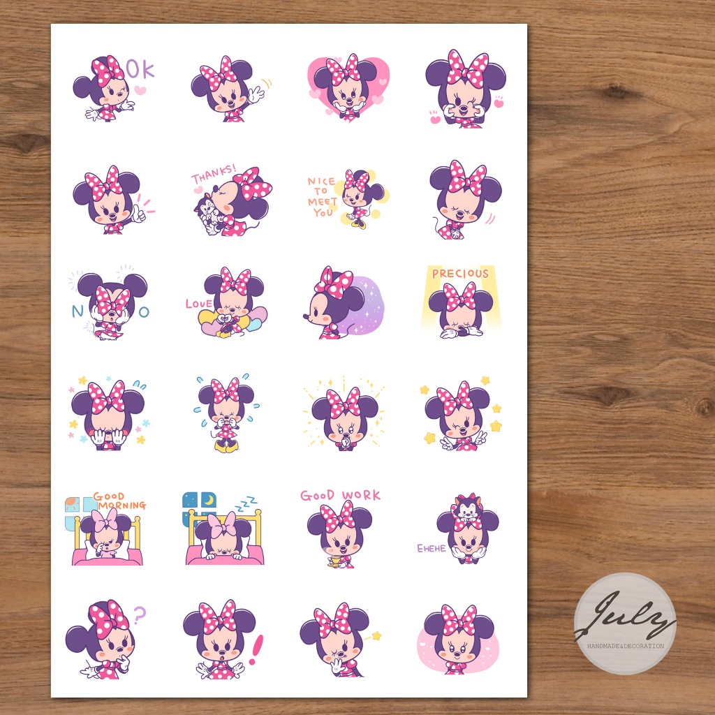 BỘ STICKERS KHỔ A4 - Minie Mouse (Mã SP: 0762) | Shopee Việt Nam